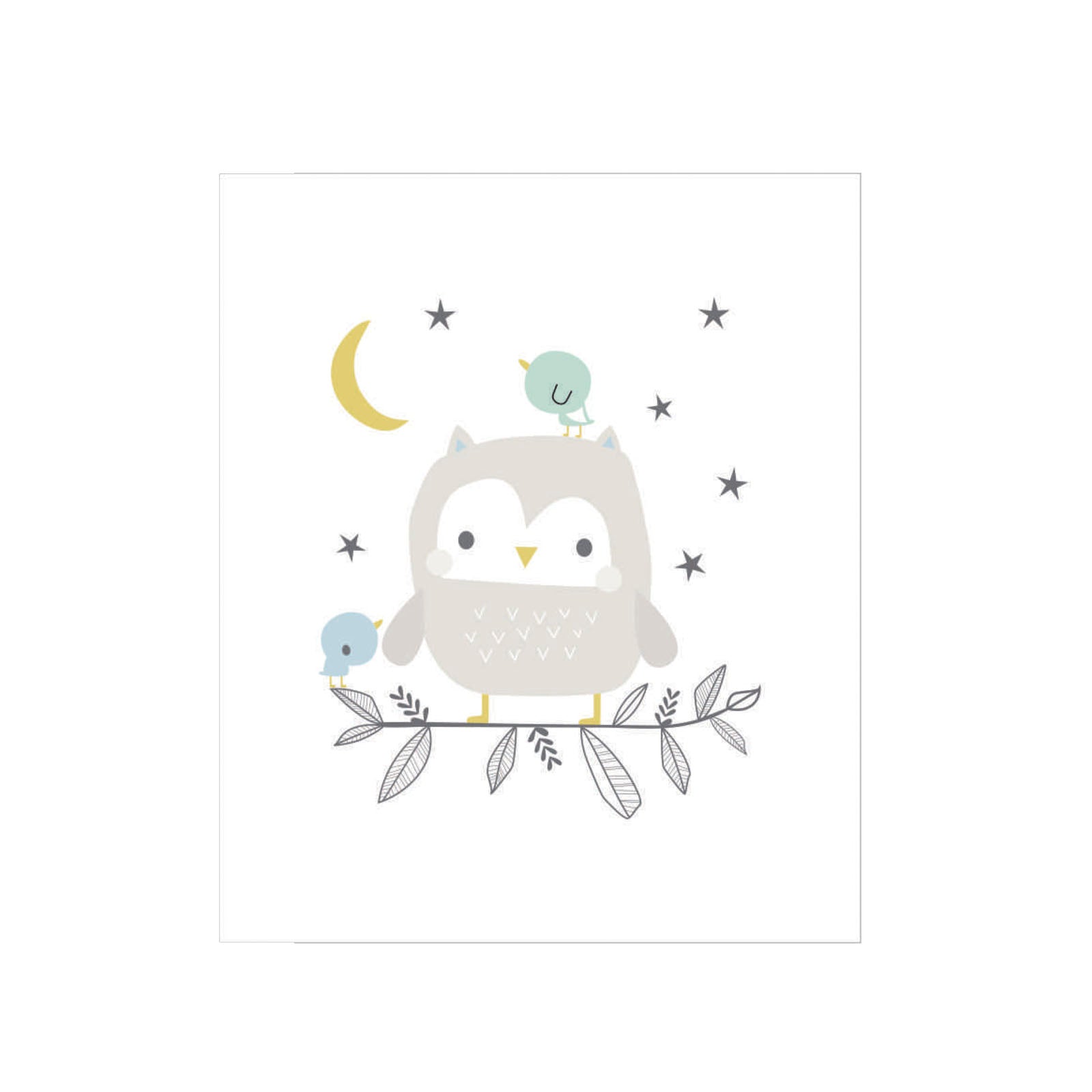 Cuadro Madera Buho Luna - 30x30 – Little Design